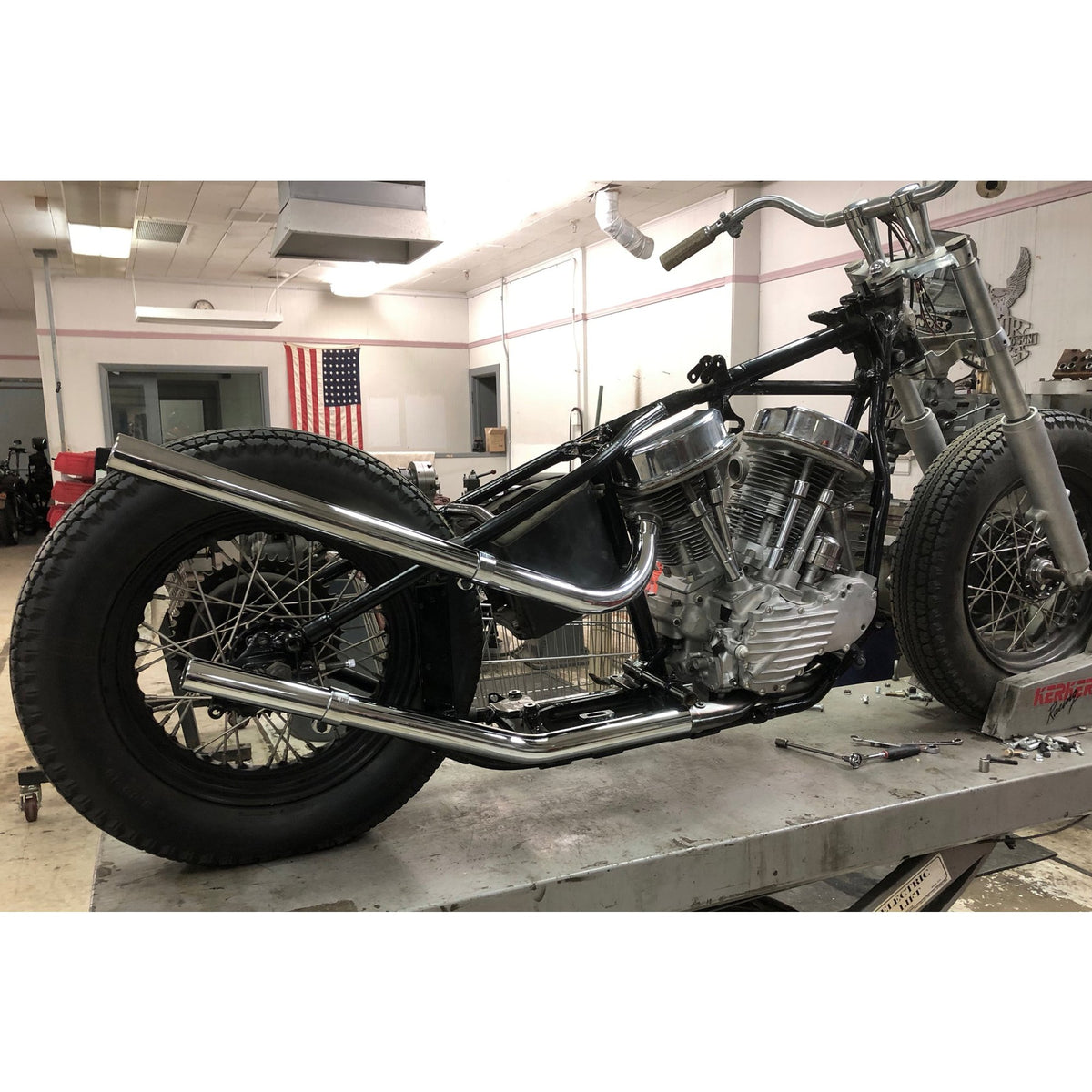 Gasbox Upswept Exhaust Pipe Set 1948-1957 Harley-Davidson Rigid Panhead ...