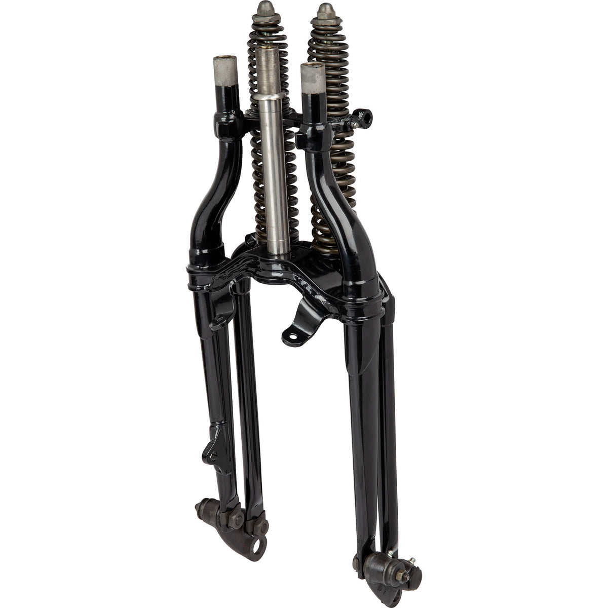 Samwel Supplies Classic Inline Springer Front Fork - Black/Black Springs 2" Over Length ...