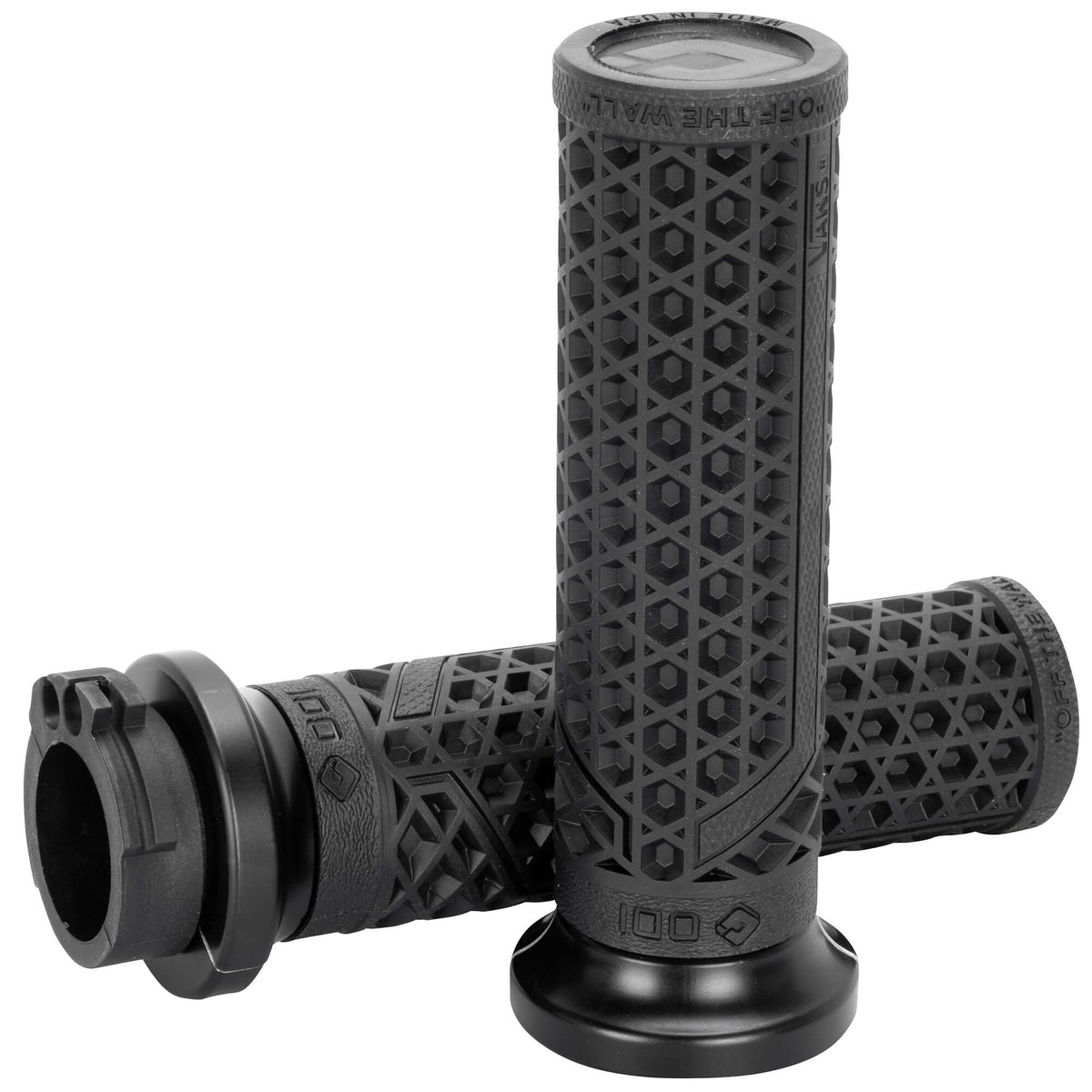 ODI Vans V-Twin Lock-On Cable Throttle Grips by ODI - Black/Matte Black ...