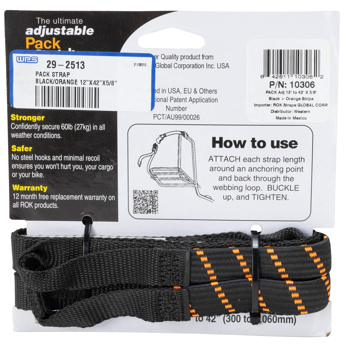 ROK Straps The Ultimate Adjustable Cargo Straps Twin Pack - 12"-42" x 5 ...
