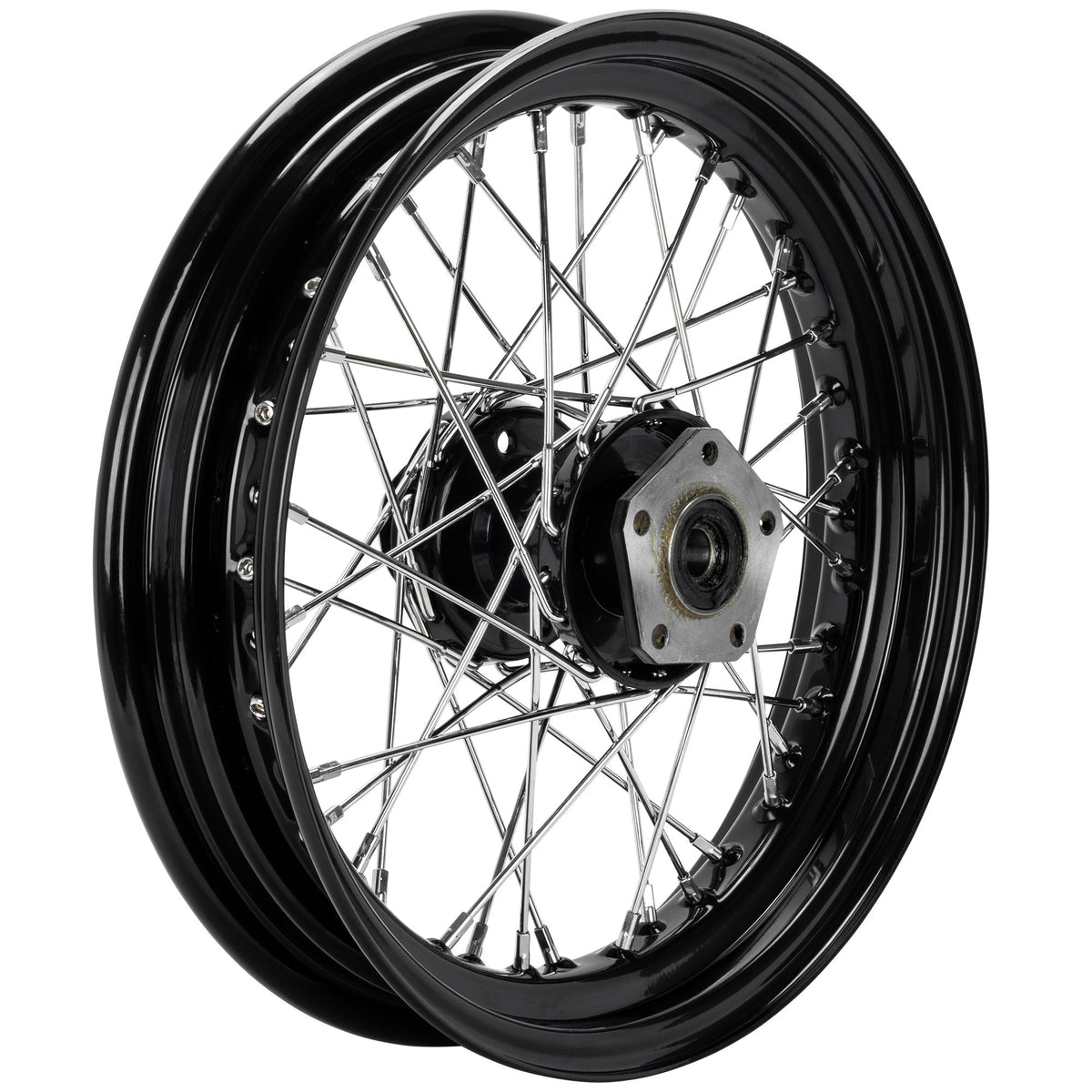 Mid-Usa 16 x 3 Black Complete Front Single Flange Wheel Harley-Davidson ...