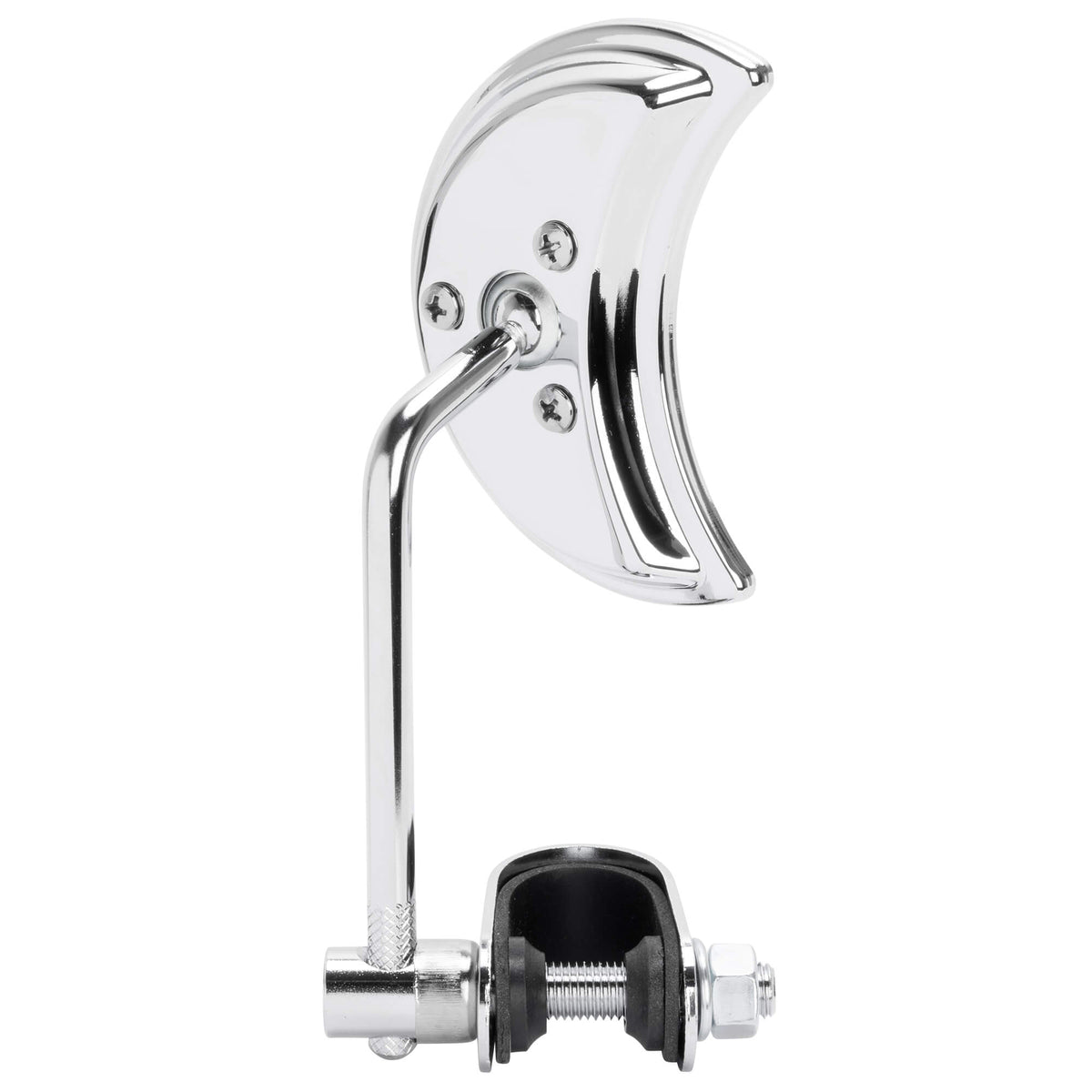 Lowbrow Customs Crescent Moon Motorcycle Mirror - Clamp On - Chrome