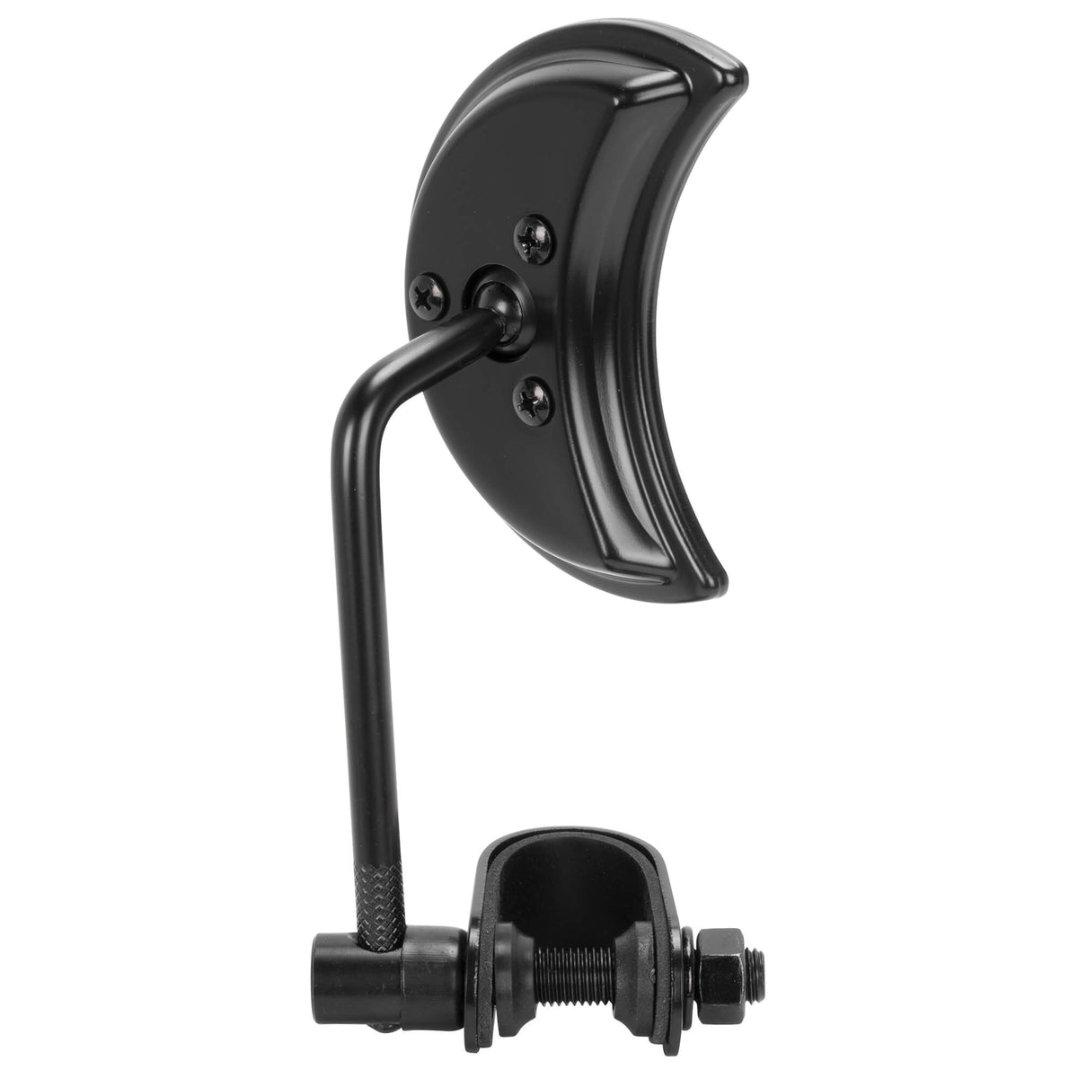 Lowbrow Customs Crescent Moon Motorcycle Mirror - Clamp On - Black