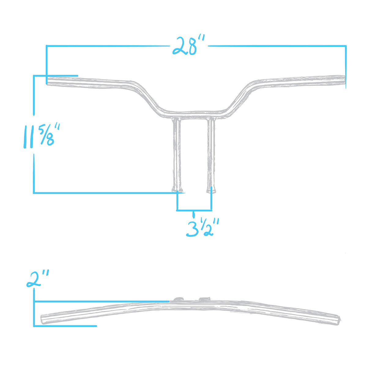 Airspeed Cycles High Rise Riserless Tracker Handlebars - 1 inch ...