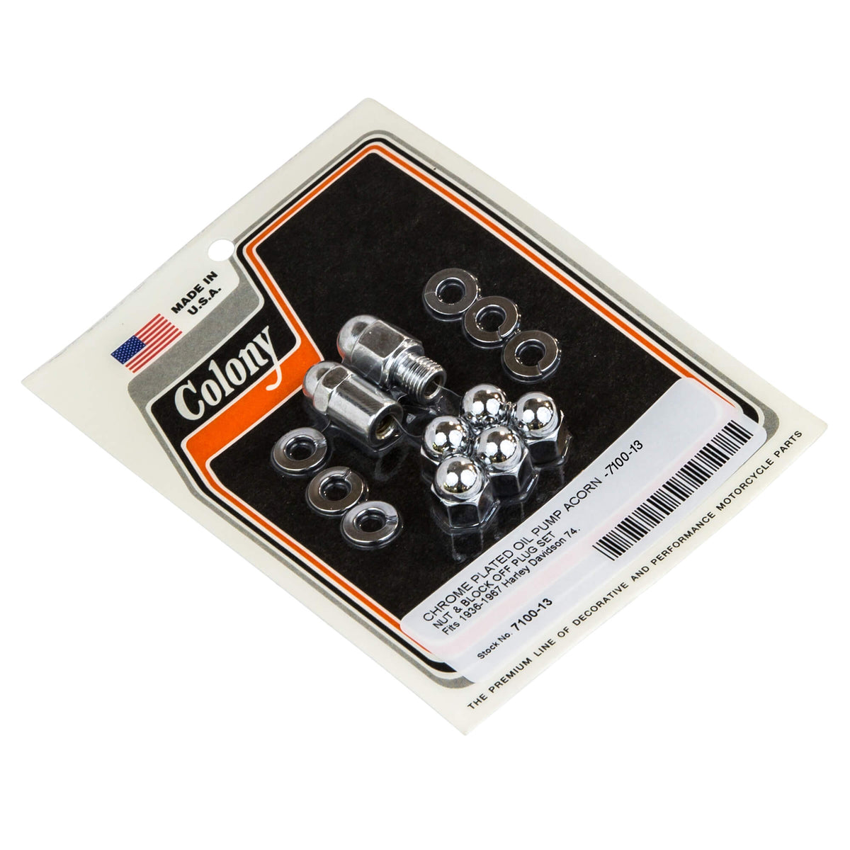 Colony Machine #7100-13 Oil Pump Acorn Nut & Block Off Plug Set - 1936 ...