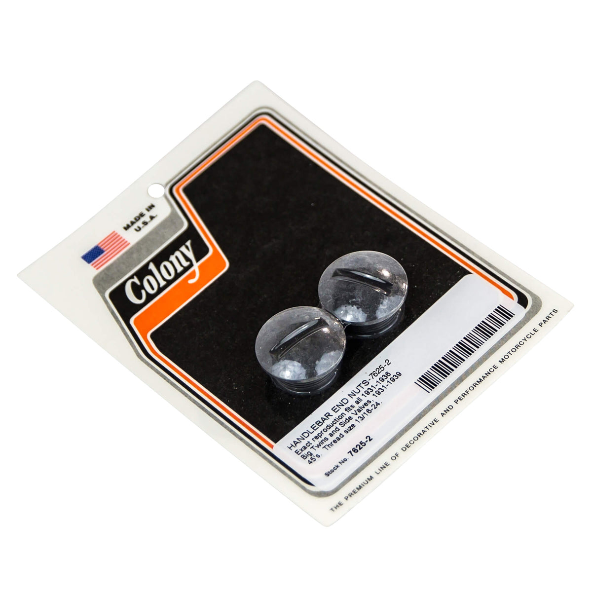 Colony Machine #7625-2 Handlebar End Nuts 1931-1936 Harley-Davidson Big ...