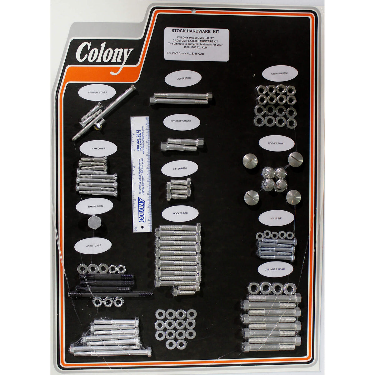 Colony Machine #8315 CAD Complete Stock Hardware Kit - 1957-1966 Harley ...