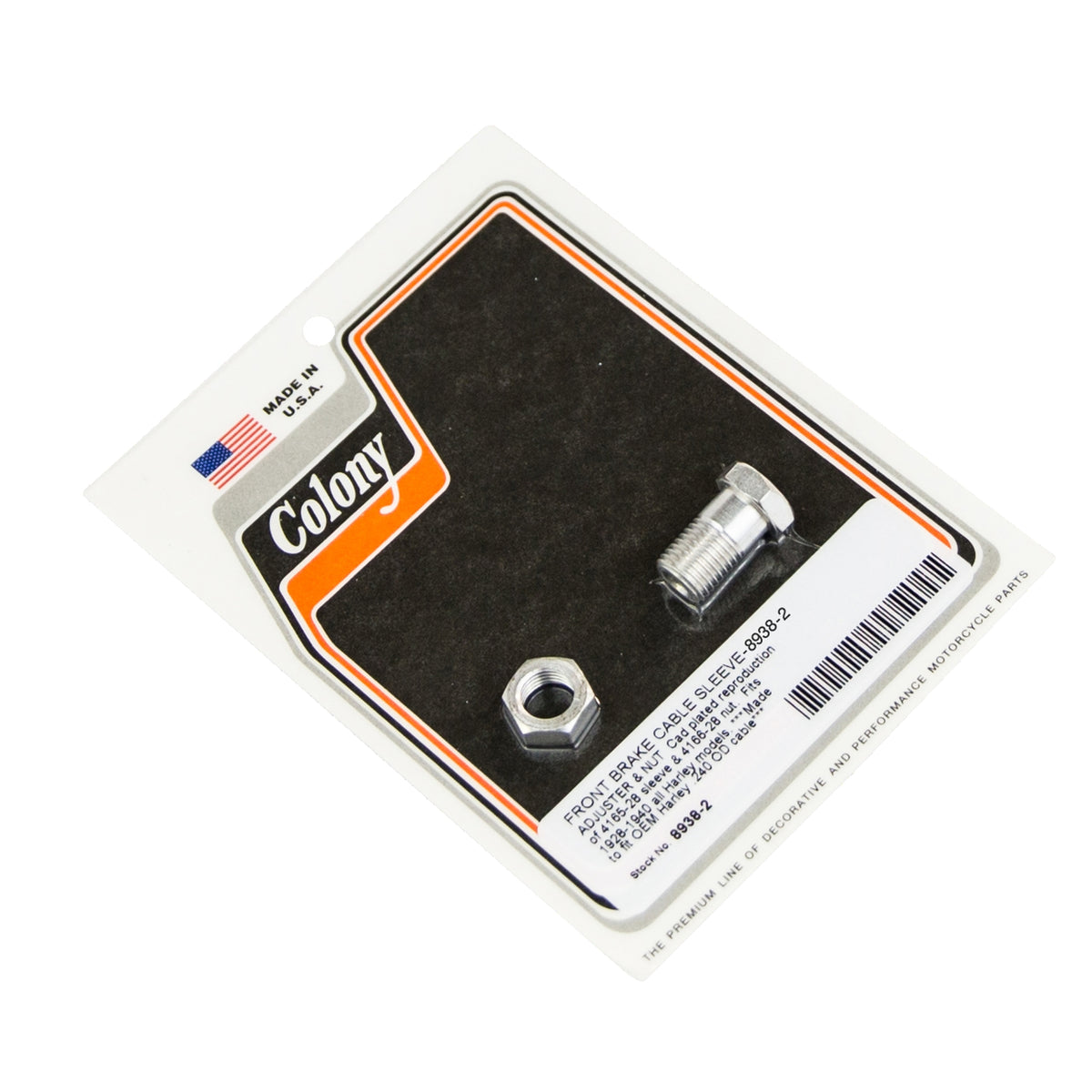 Colony Machine #8938-2 Front Brake Cable Sleeve Adjuster & Nut 1928 ...