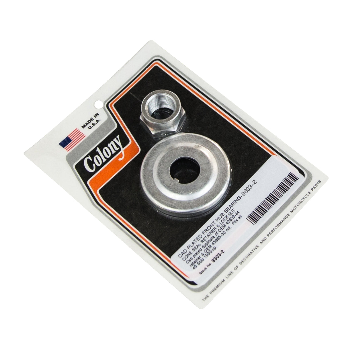 Colony Machine #9303-2 Front Hub Bearing Retainer & Lock Nut 1930-Up ...