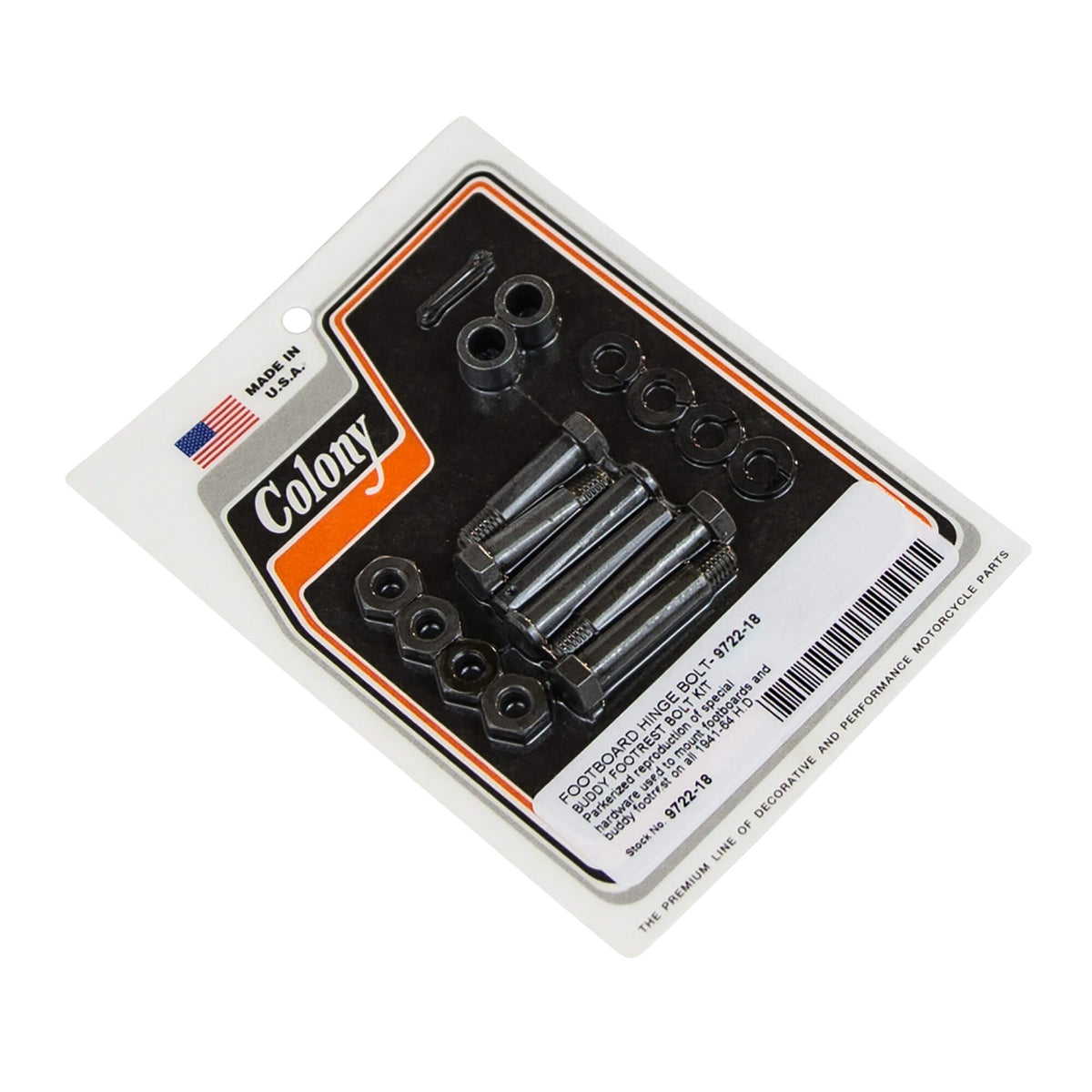 Colony Machine #9722-18 Footboard Hinge Bolt Buddy Footrest Bolt Kit ...