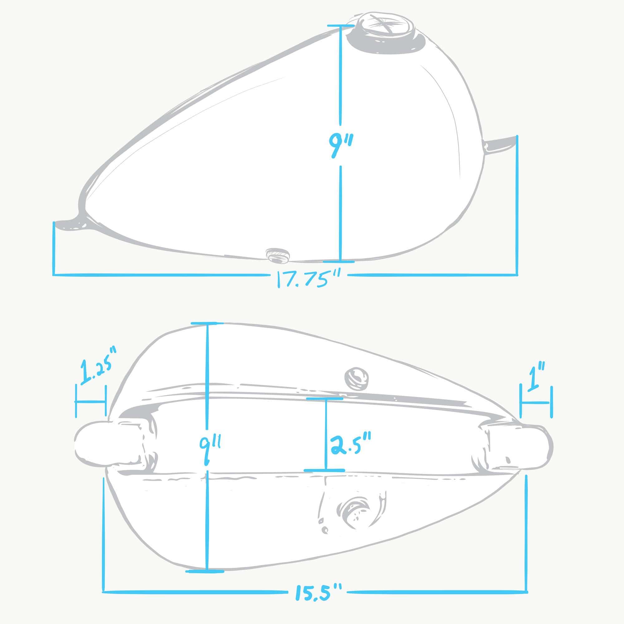Axed Chopper Gas Tank 2.2 Gallon – Lowbrow Customs