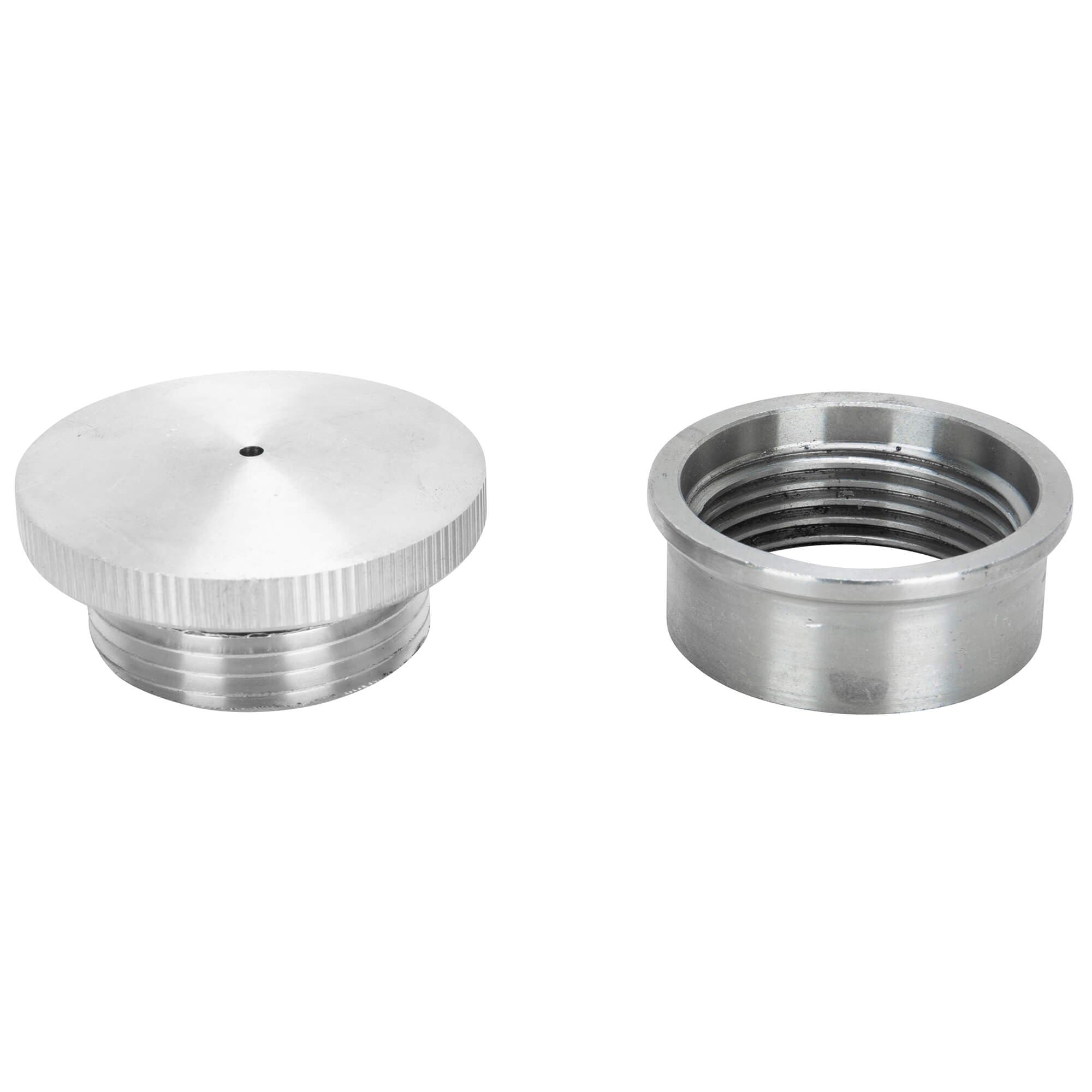 Lowbrow Customs Aluminum Gas Filler Cap with Weld-In Steel Bung - Vented