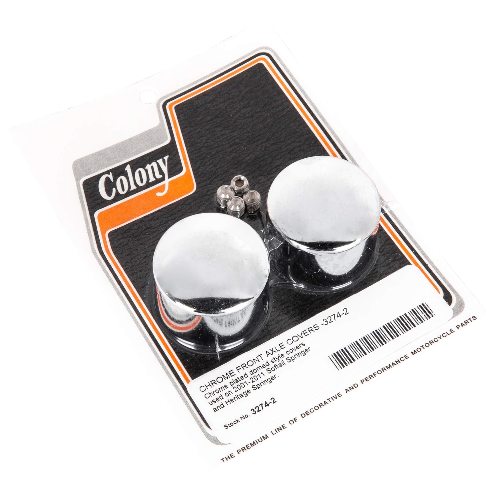 Colony Machine #3274-2 Dome Shaped Front Axle Covers 2001-2011 Harley ...