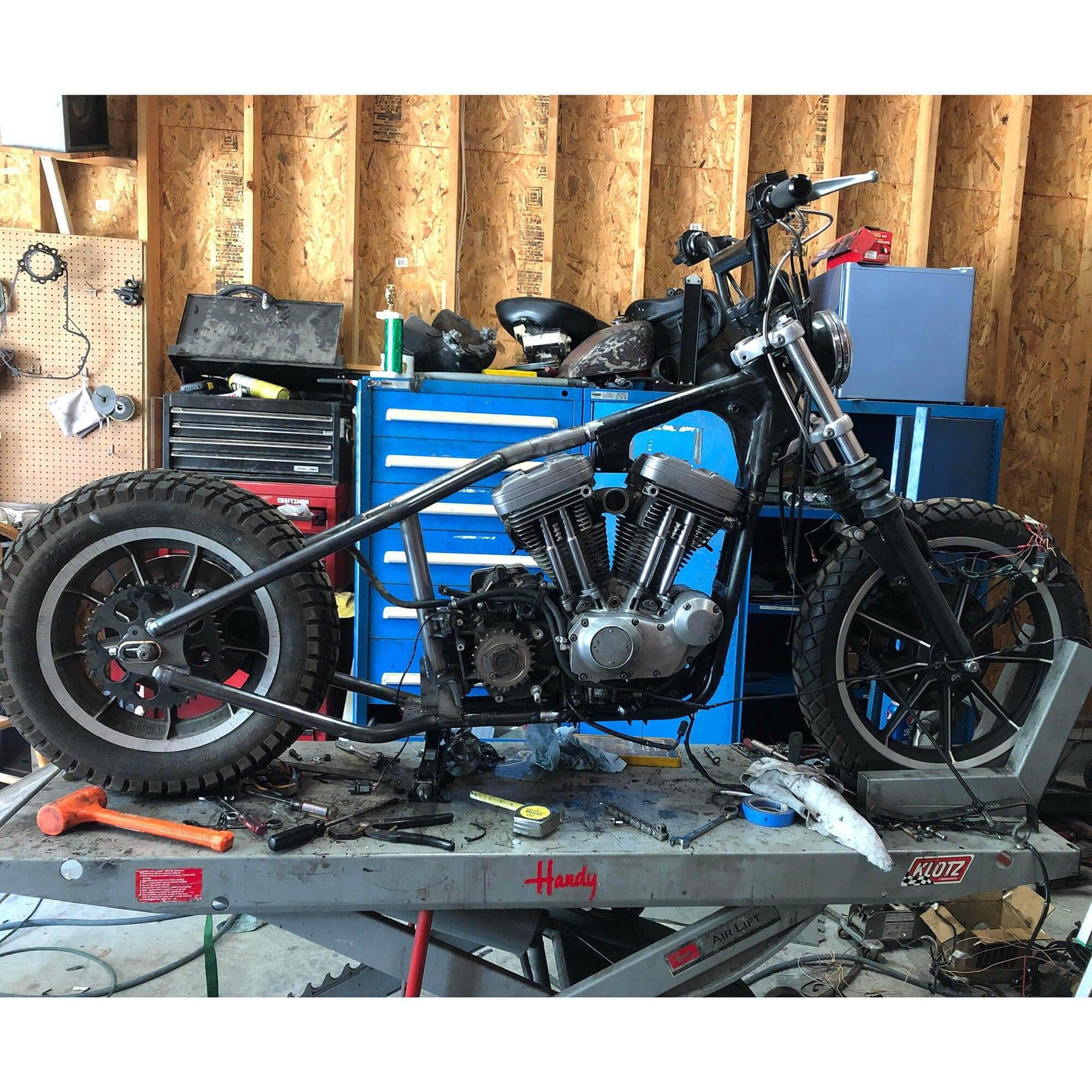 Lowbrow Customs Weld-On Hardtail Frame for 1982-2003 Harley-Davidson ...