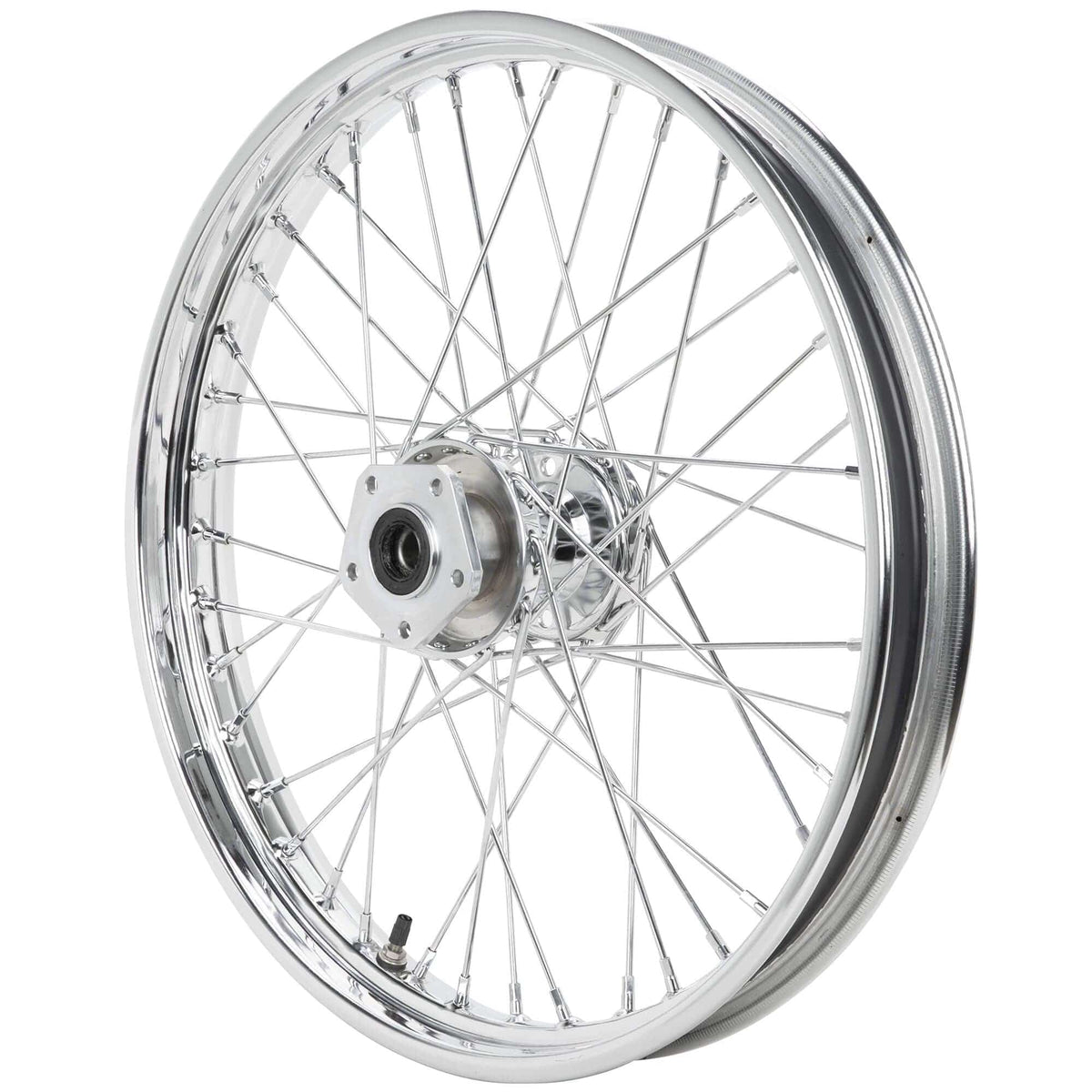 Mid-Usa 21 x 2.15 Chrome Complete Front Single Flange Wheel Harley ...