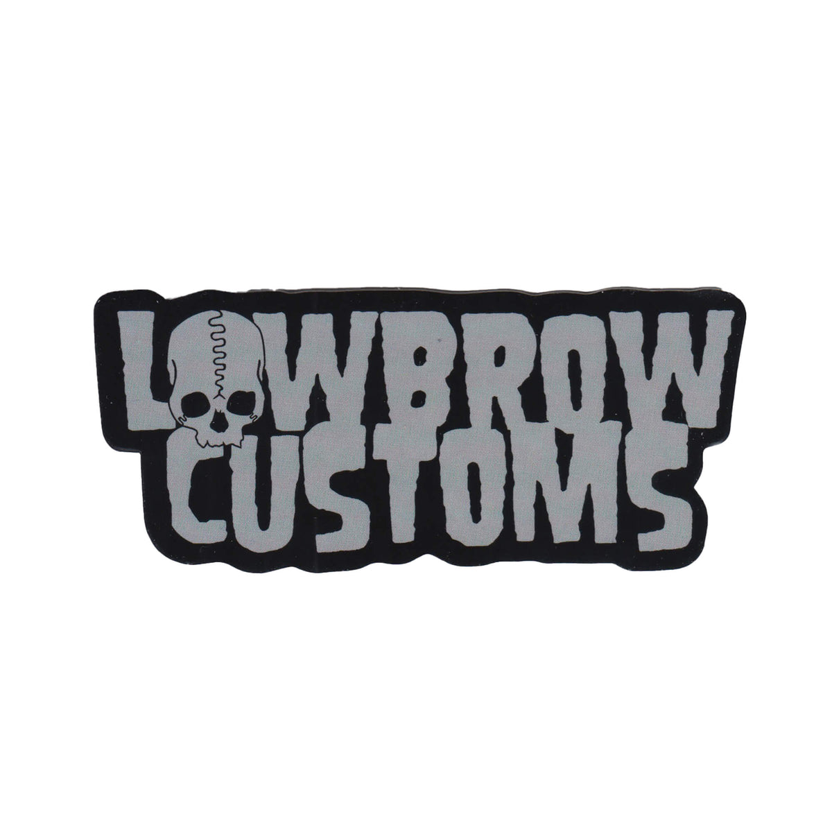 Lowbrow Customs Logo Sticker - Black/Grey