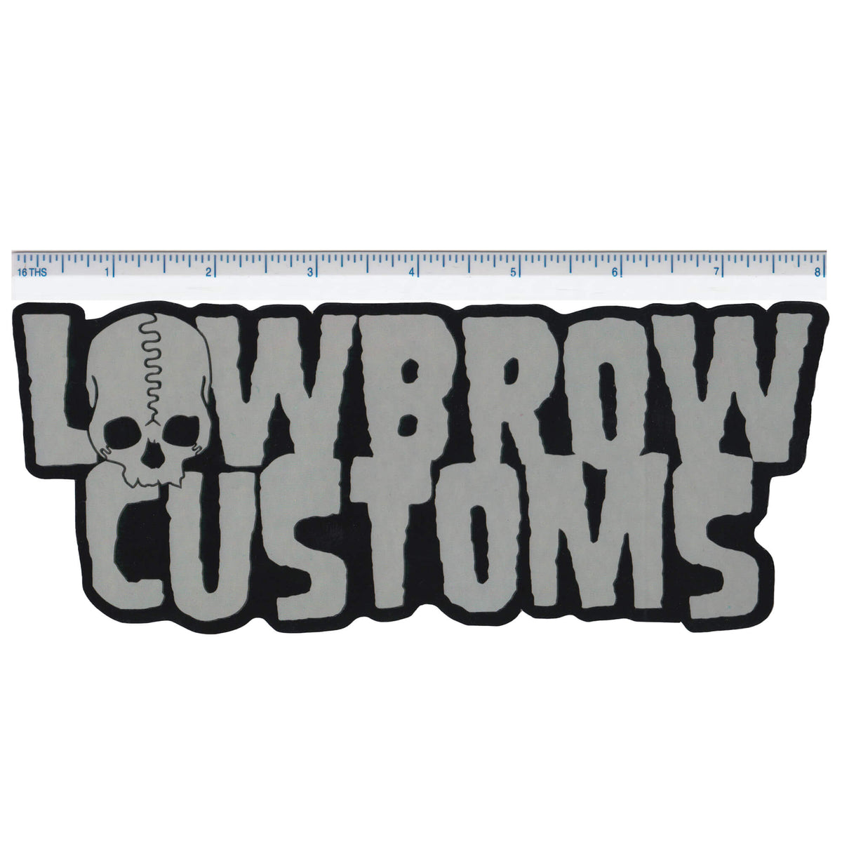 Lowbrow Customs Logo Sticker - Black/Grey - 8 inch