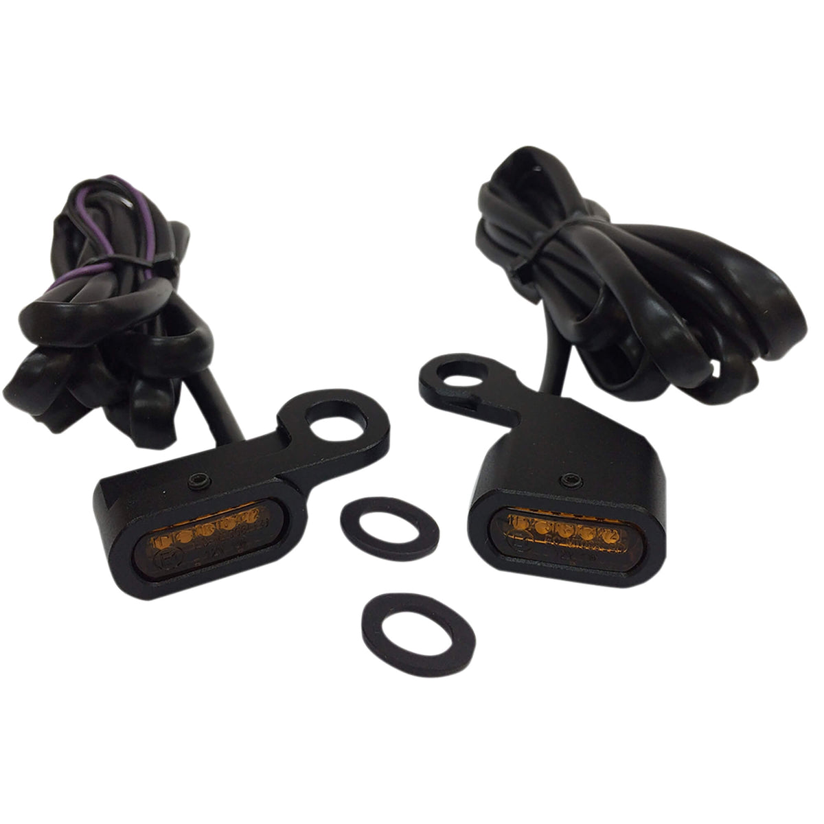 Drag Specialties LED Handlebar Marker Lights - Black - Amber Lens ...