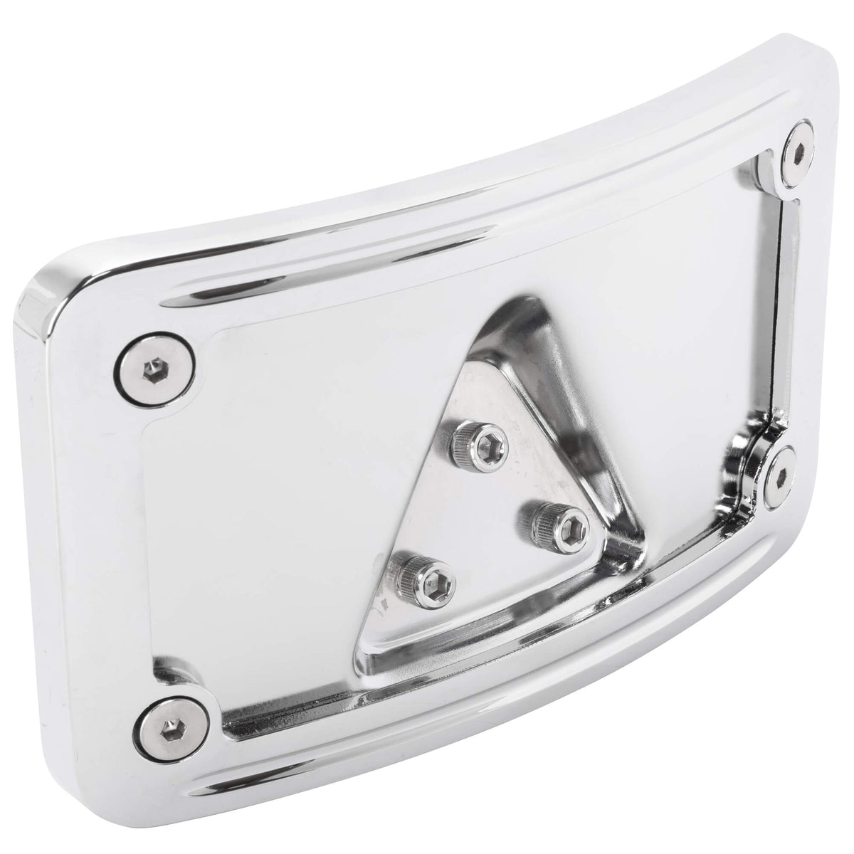Cycle Standard 2 Piece Curved License Plate Bracket - Chrome – Lowbrow ...