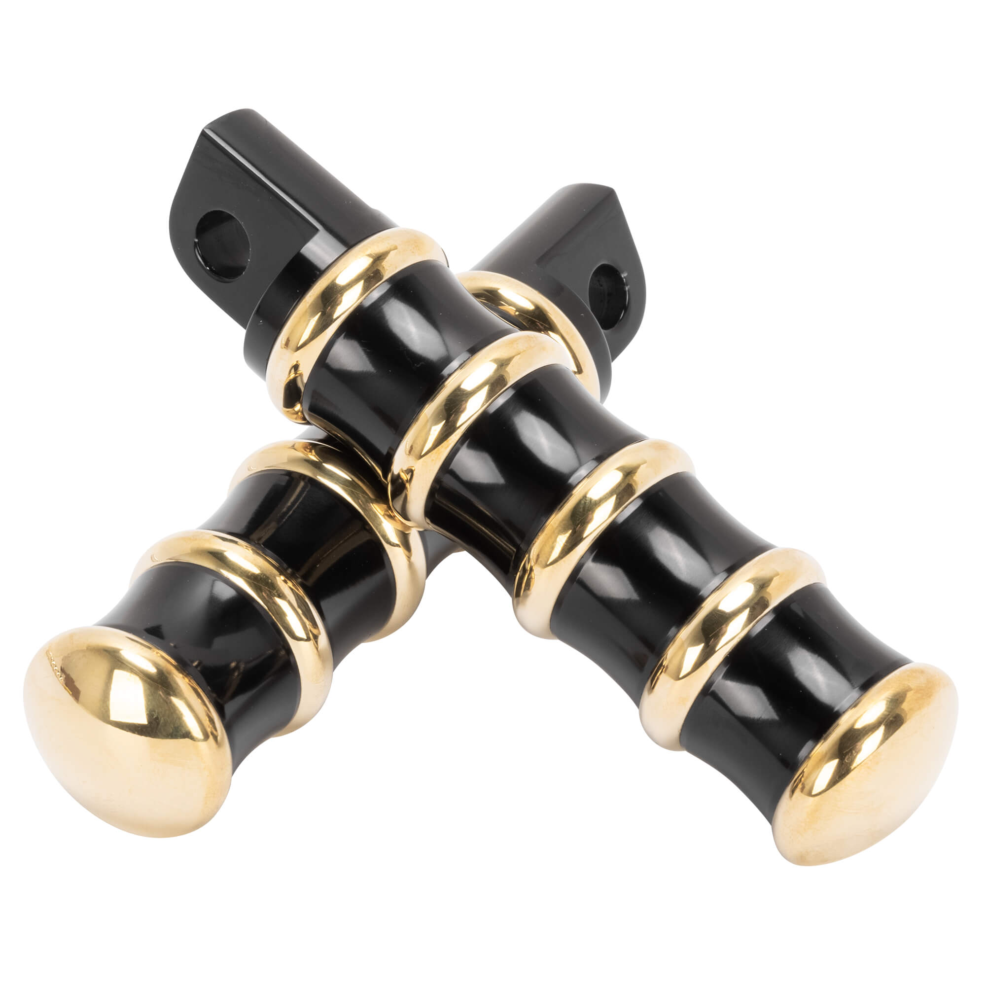Kustom Tech Vintage Line Foot Pegs - Black & Brass – Lowbrow Customs