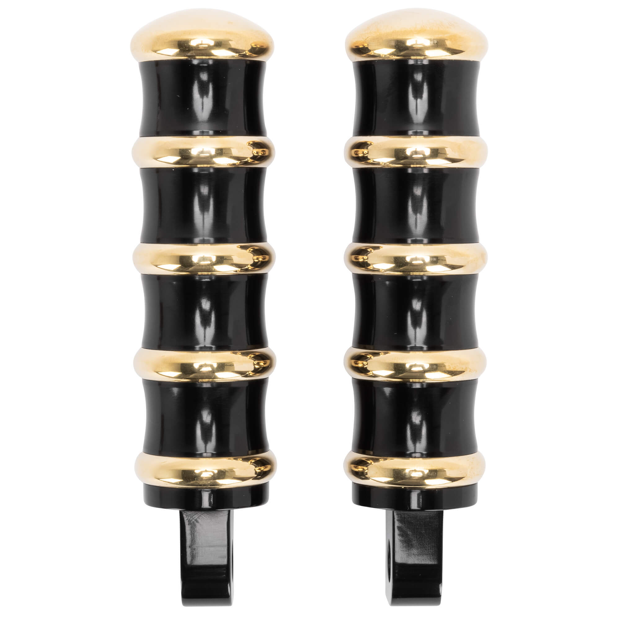 Kustom Tech Vintage Line Foot Pegs - Black & Brass – Lowbrow Customs