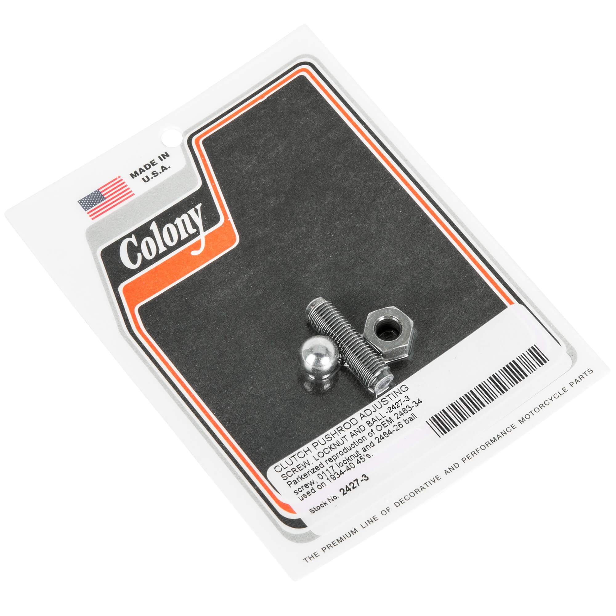 Colony Machine #2427-3 Clutch Pushrod Adjusting Screw Lock Nut And Ball ...