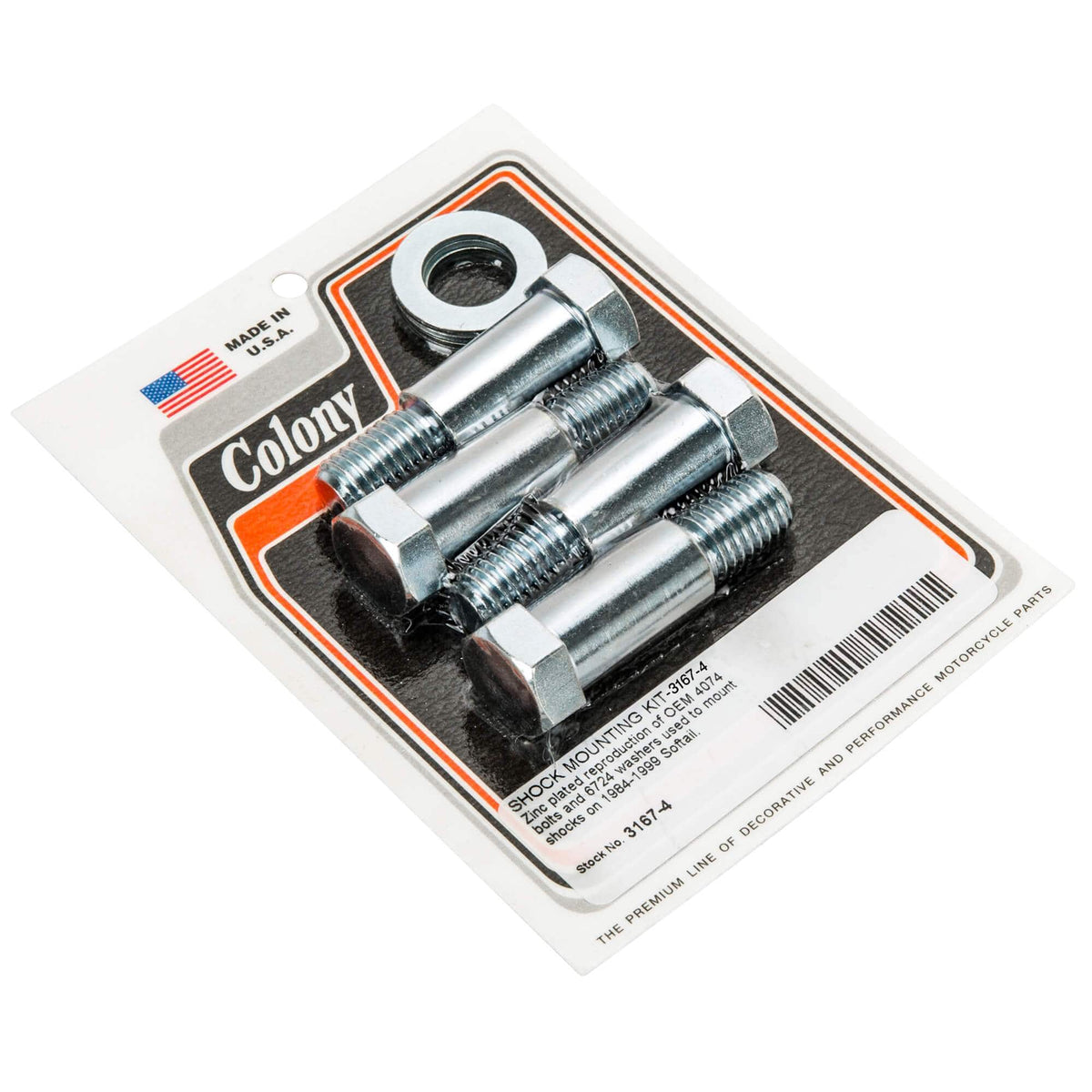 Colony Machine #3167-4 Shock Mount Bolt Kit 1984-1999 Harley-Davidson ...
