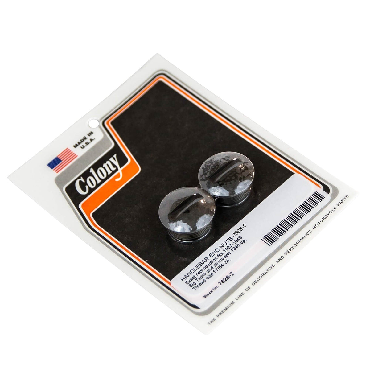 Colony Machine #7626-2 Handlebar End Nuts 1937-1948 Harley-Davidson All ...