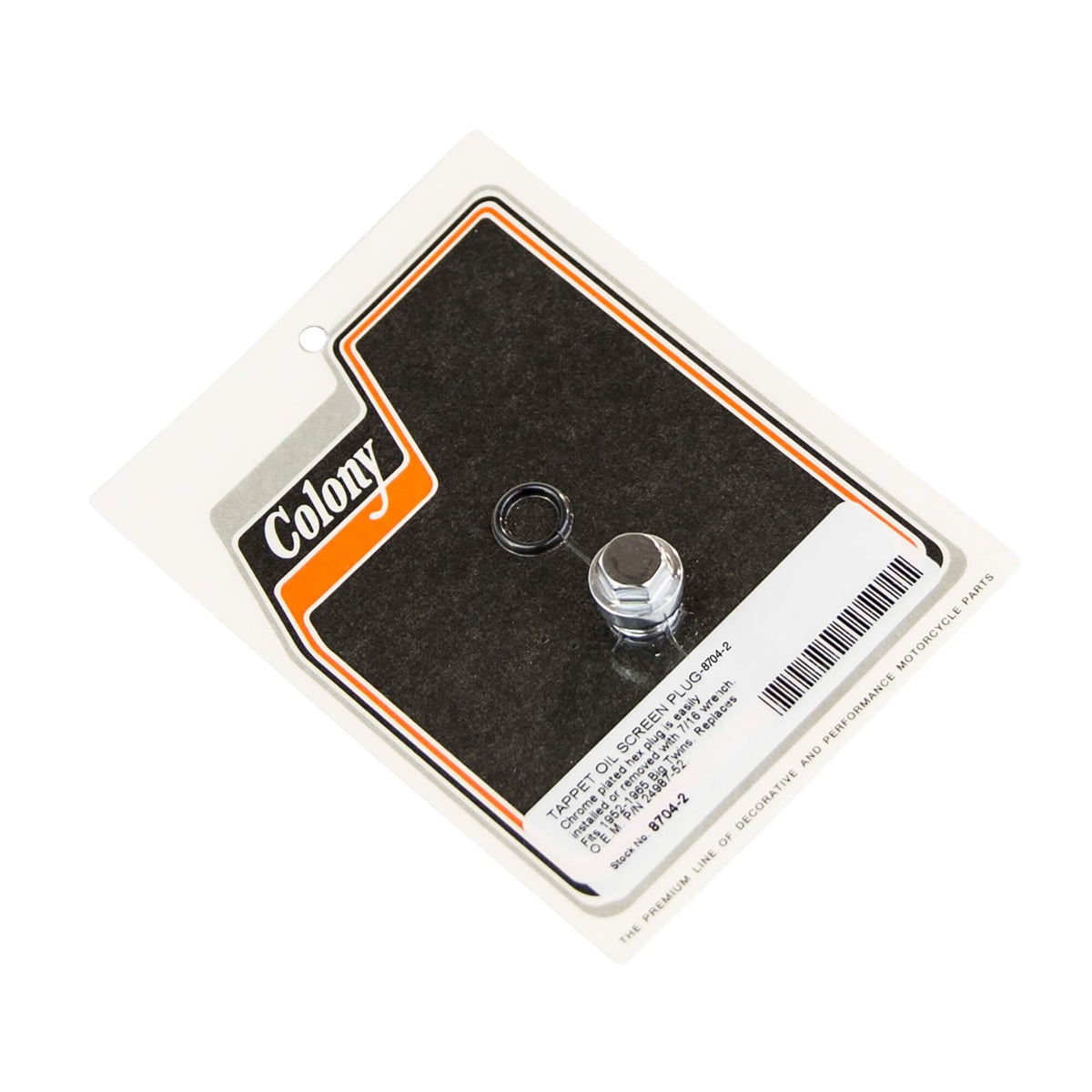 Colony Machine #8704-2 Tappet Oil Screen Plug 1952-1965 Harley-Davidson ...