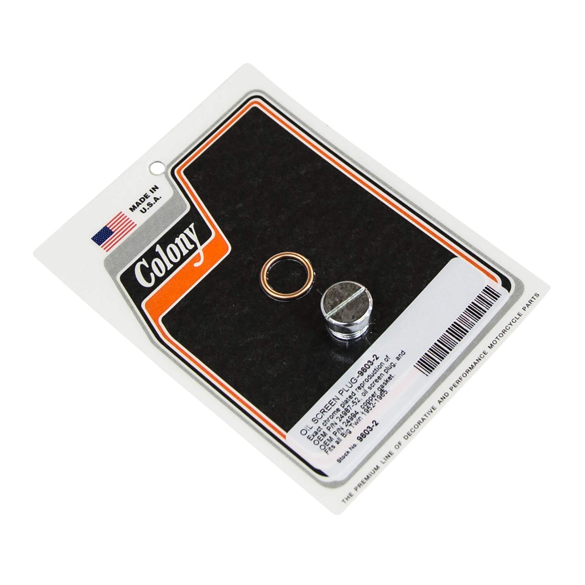 Colony Machine #9603-2 Oil Screen Plug 1952-1965 Harley-Davidson Big ...