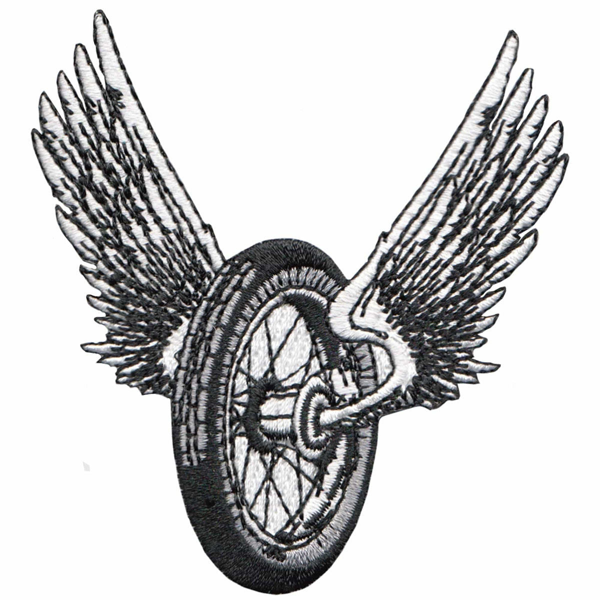Lowbrow Customs Winged Motorcycle Wheel Patch
