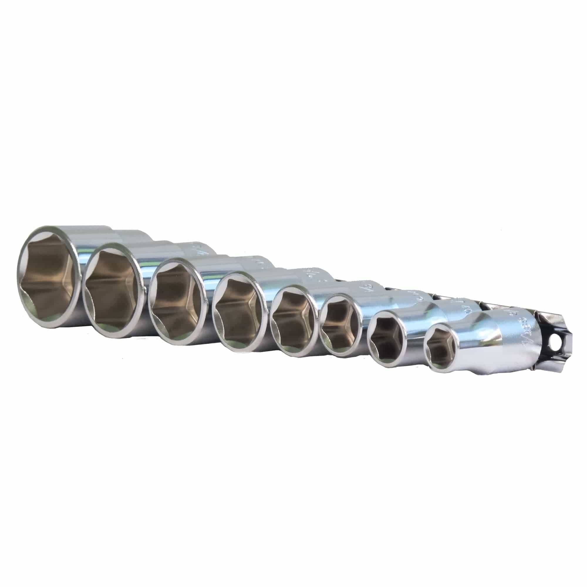 British Standard Whitworth 8 piece 6-pt Socket Set - 1/2 inch drive ...