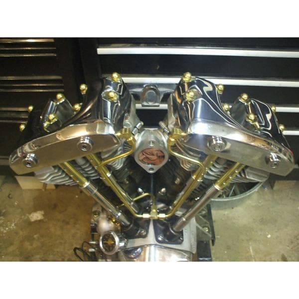 Old-Stf Cycle Shovelhead Rocker Box Split Oil Lines - Brass – Lowbrow ...