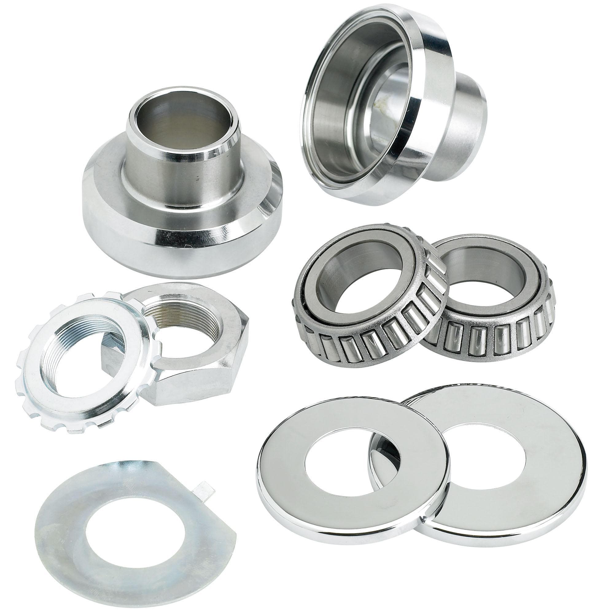 V-Twin Manufacturing Chrome Fork Neck Cup Kit for Harley-Davidson Big ...