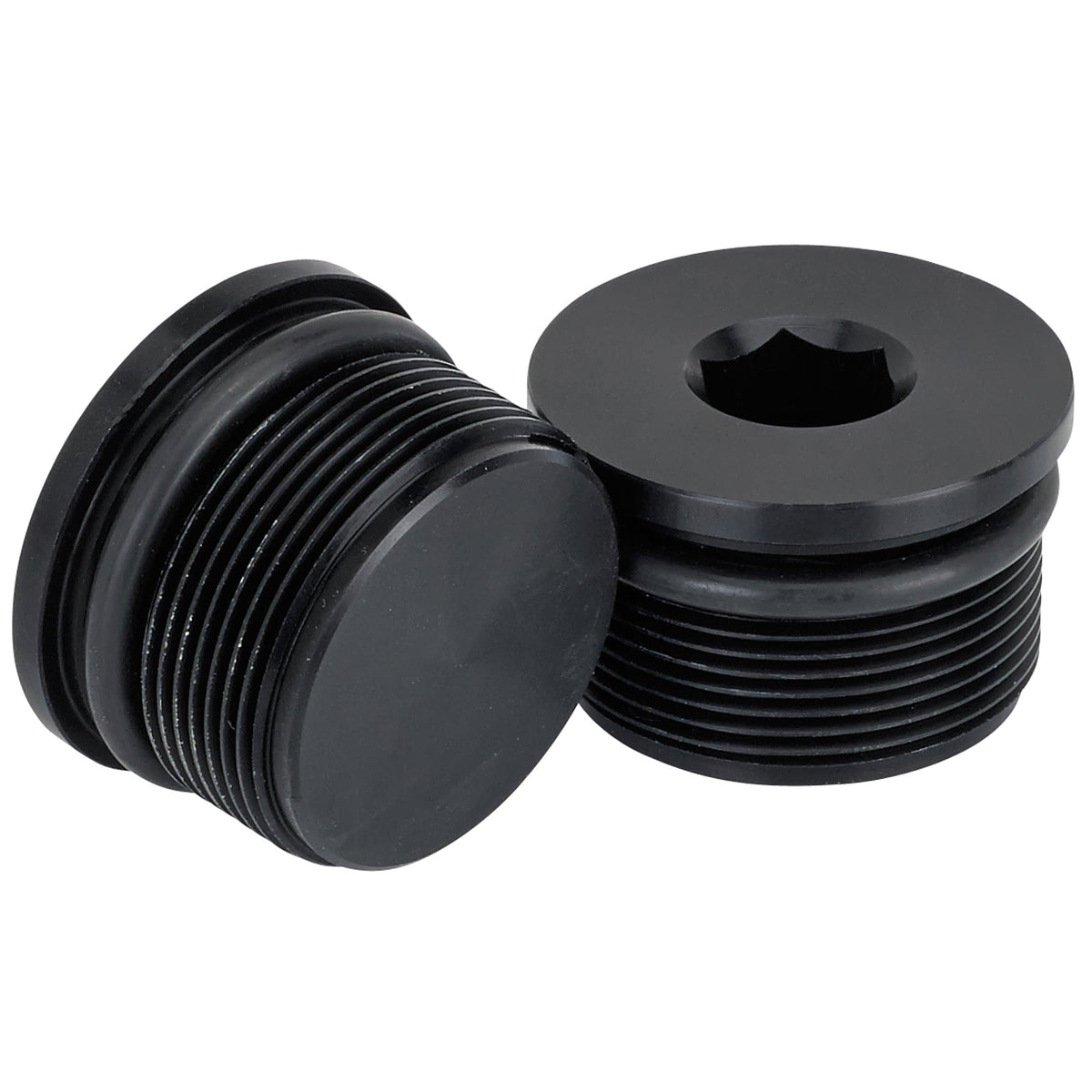 Lowbrow Customs 39mm Low Profile Fork Caps - Black Anodized Aluminum