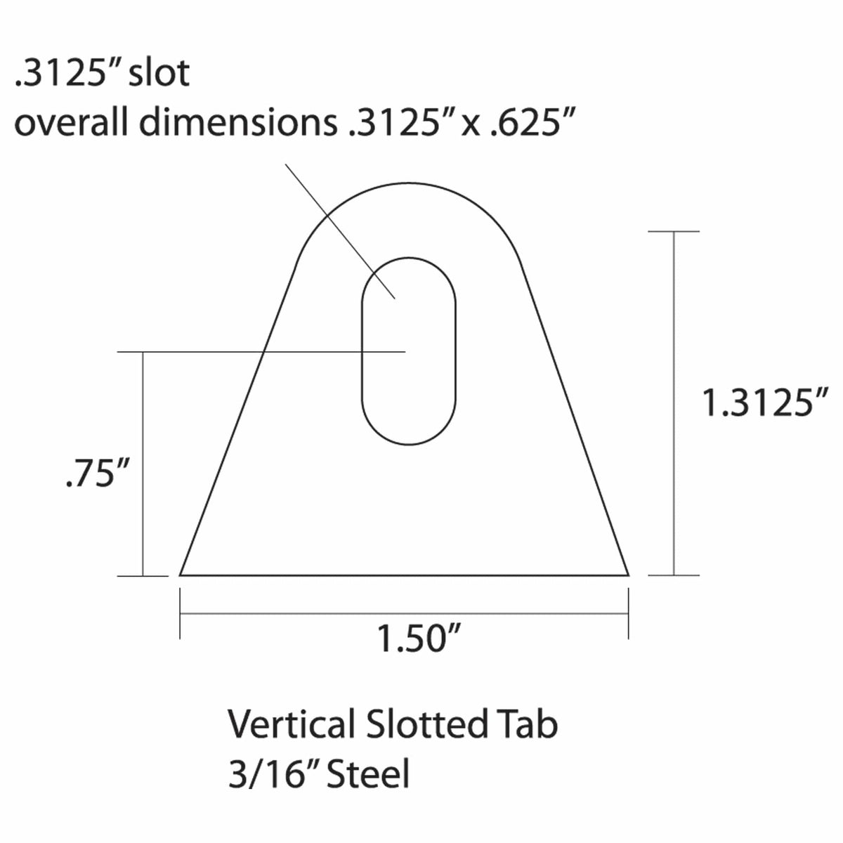 Lowbrow Customs Tab #4 - Mild Steel Mounting Tabs 3/16 inch thick - 4 pack