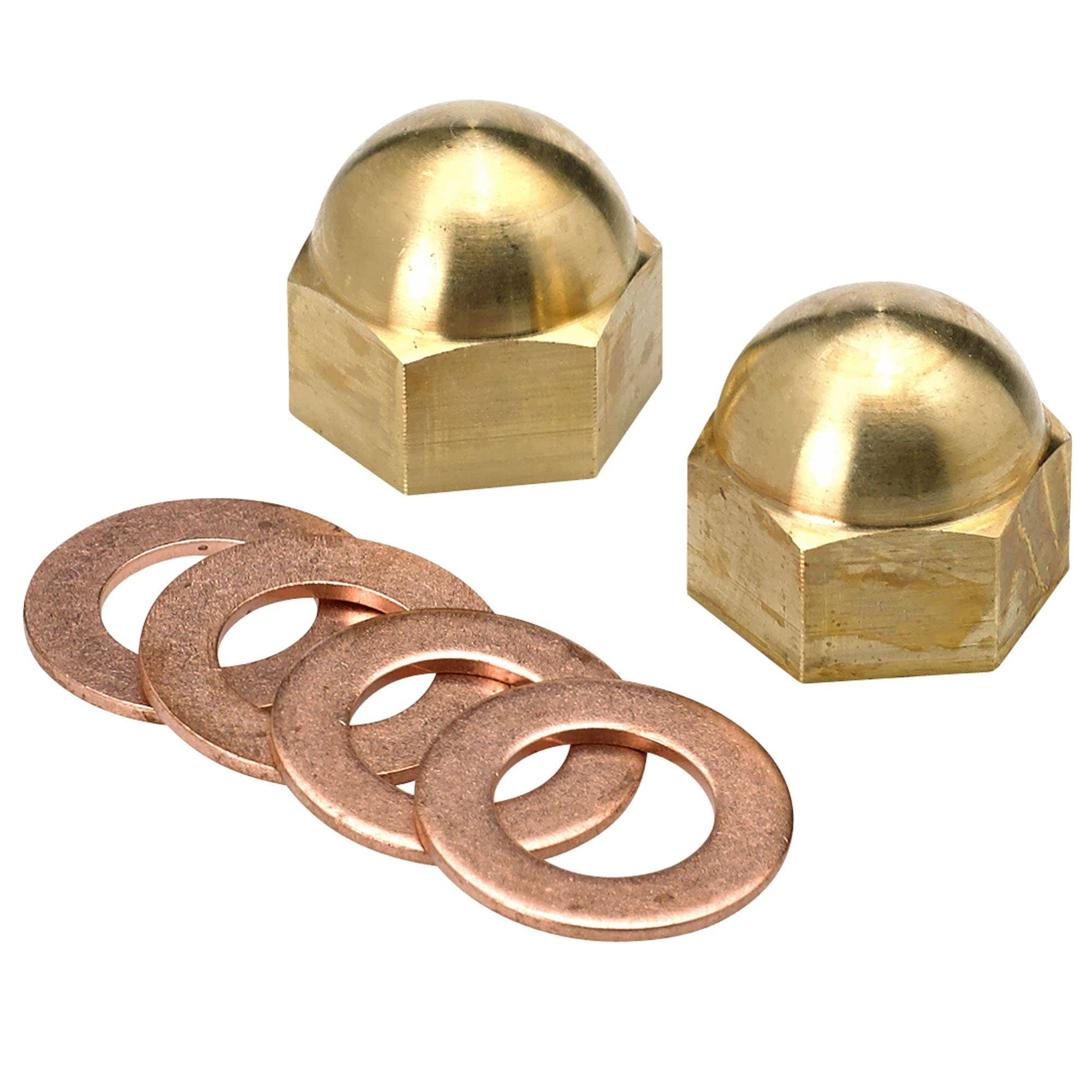 Lowbrow Customs Triumph Oil Feed Brass Rocker Box Acorn Nuts and Copper ...