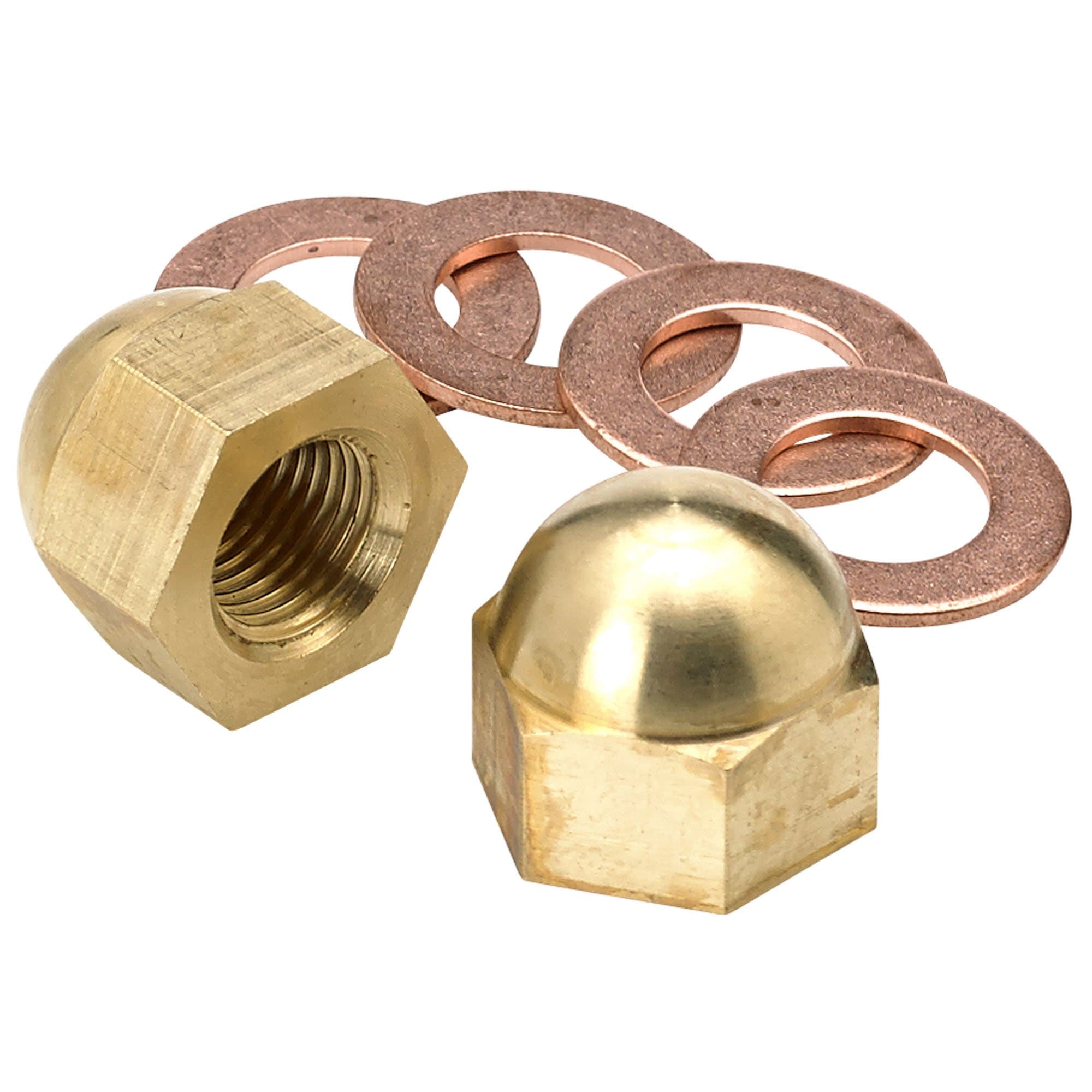 Lowbrow Customs Triumph Oil Feed Brass Rocker Box Acorn Nuts and Copper ...