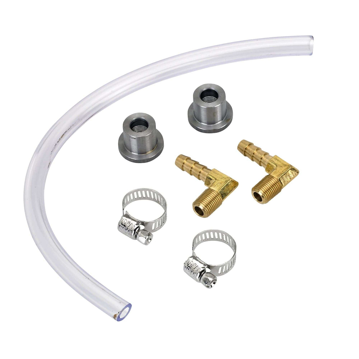Lowbrow Customs DIY Gas Tank Fuel Sight Gauge Kit - Clear - Chrome Fittings
