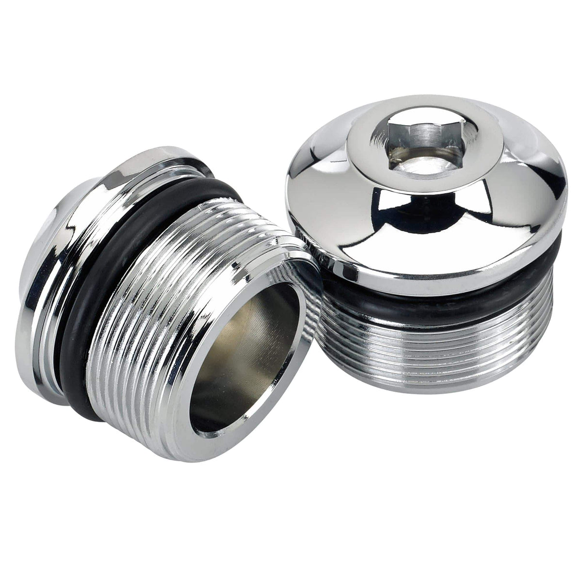 Lowbrow Customs Radius Fork Tube Caps - Chrome - 39mm Narrow Glide ...
