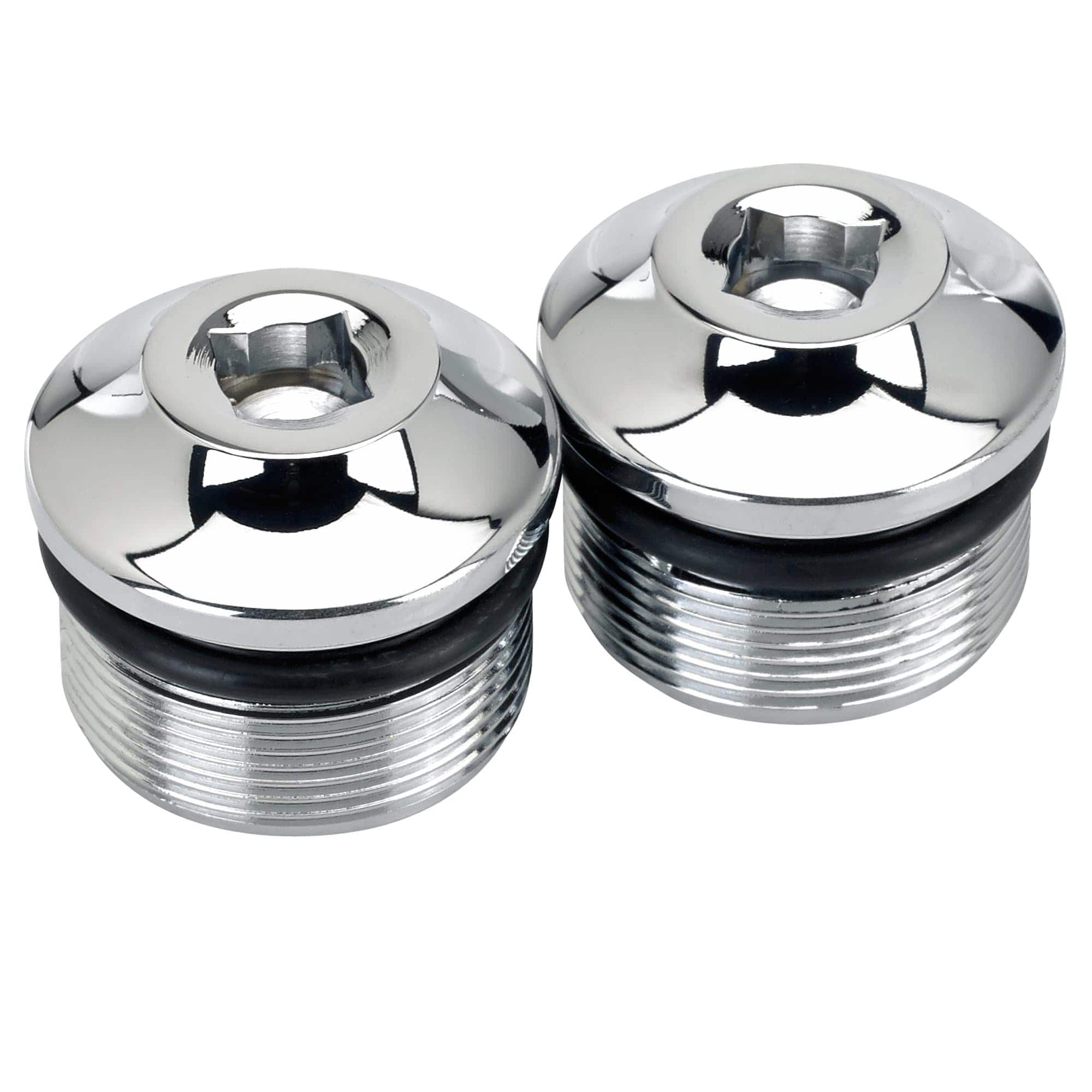 Lowbrow Customs Radius Fork Tube Caps - Chrome - 39mm Narrow Glide ...