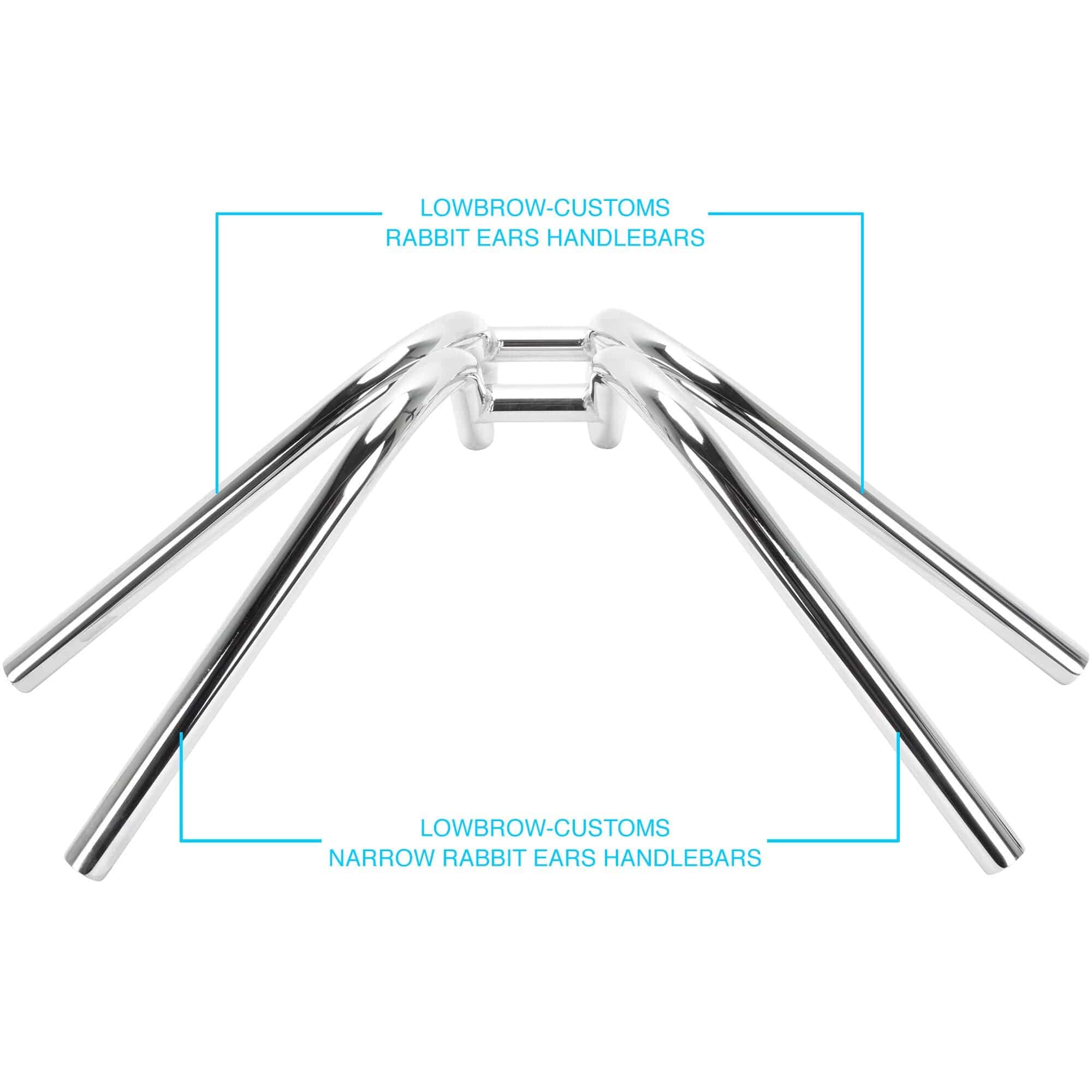 Lowbrow Customs Narrow Rabbit Ears Handlebars - 1 inch - Chrome