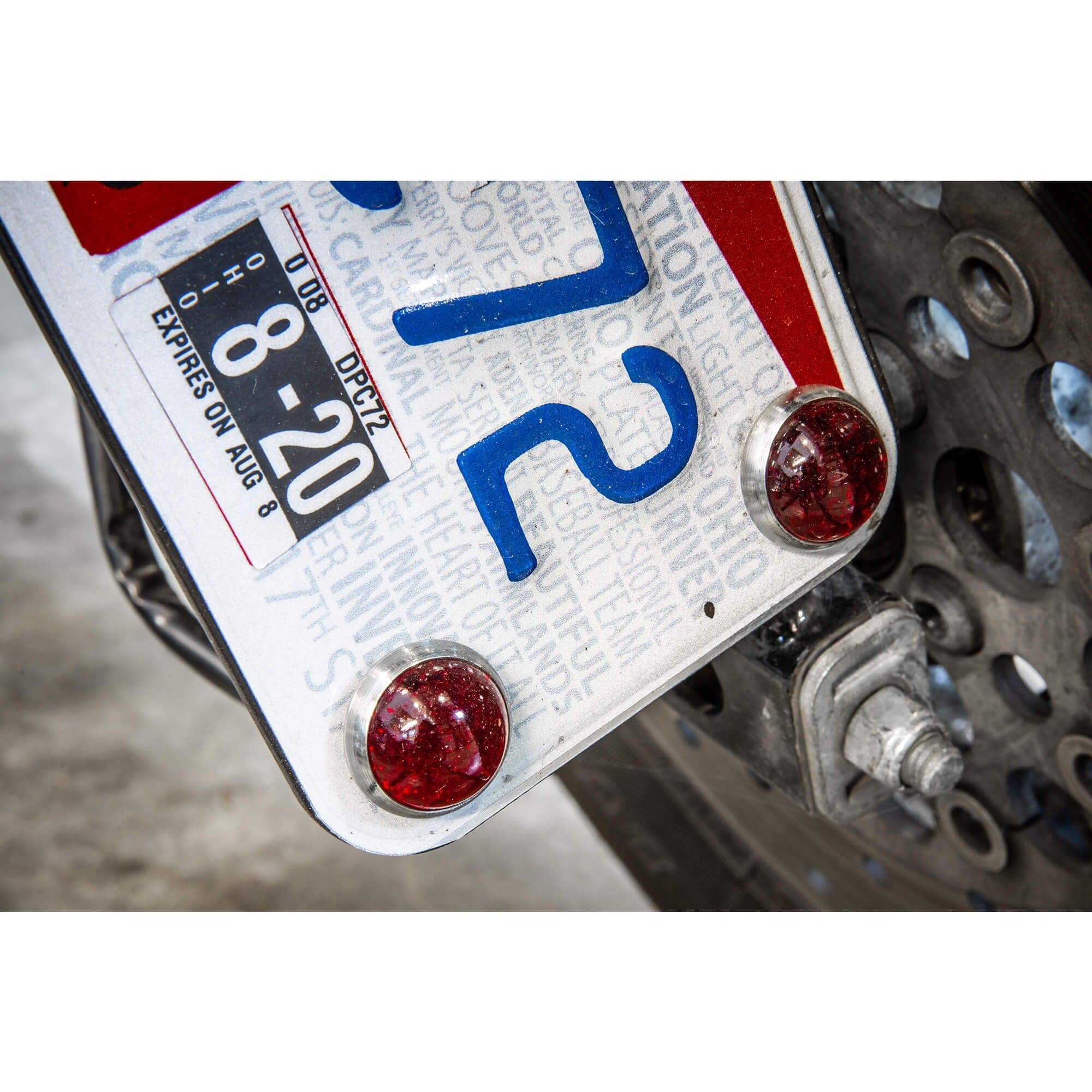 Red Fox Enterprises Glass License Plate Round Reflectors - Light Blue ...