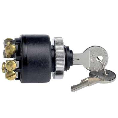 Lowbrow Customs Weatherproof Starter Ignition Key Switch - Chrome Bezel